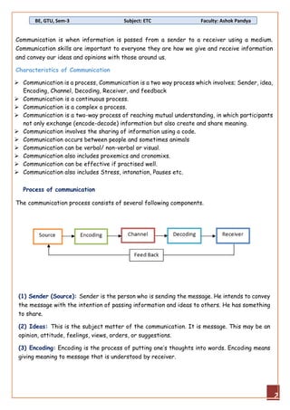 Chapter 1- DYNAMIC OF COMMUNICATION - ETC | PDF