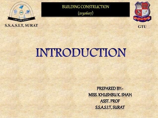 Chapter 1 introduction of building construction | PPTX