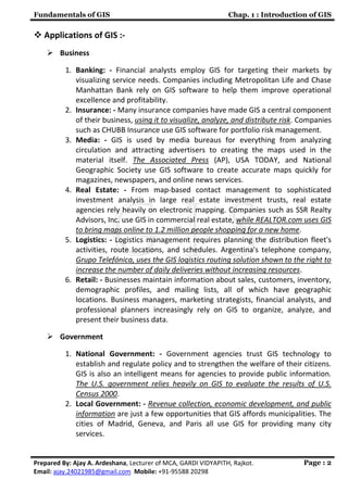 Chapter 1 introduction of gis | PDF