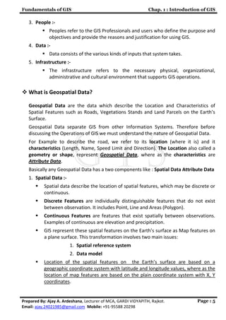 Chapter 1 introduction of gis | PDF