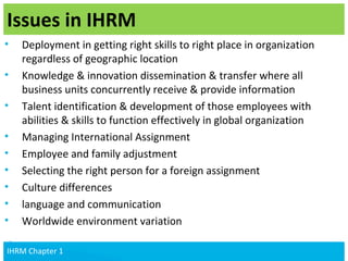Chapter 1 introduction to ihrm | PPT