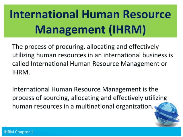 Chapter 1 introduction to ihrm | PPT | Human Resources | Business