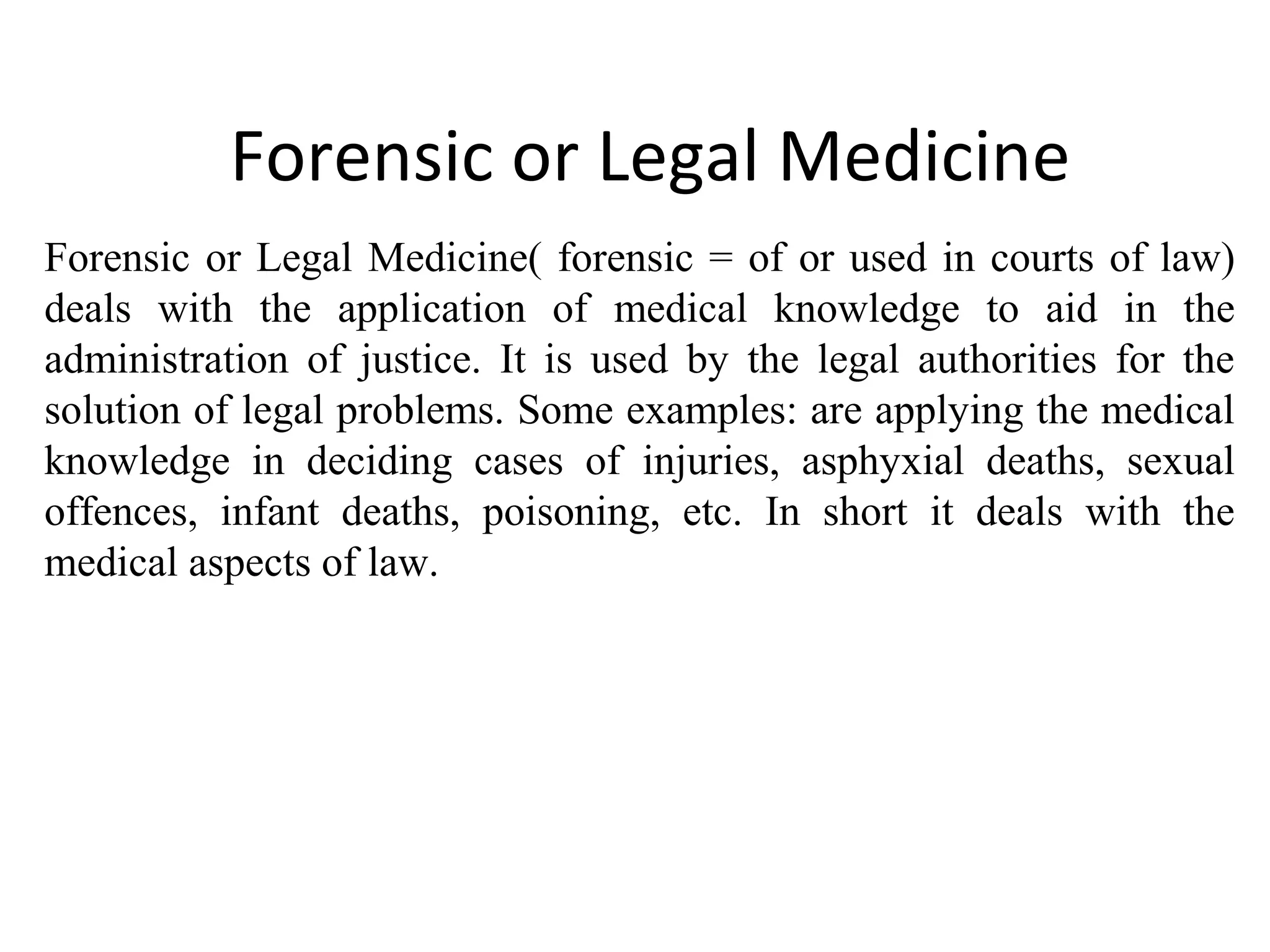 Forensic medicine- legal procedure | PPT