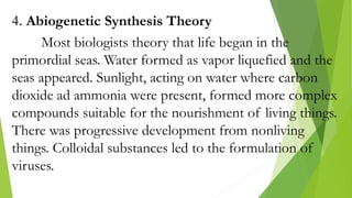 Introduction to Life Science and The Theories on the Origin of Life | PDF