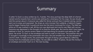 NCERT Class 10 First Flight Chapter-1 a Letter To God | PPTX