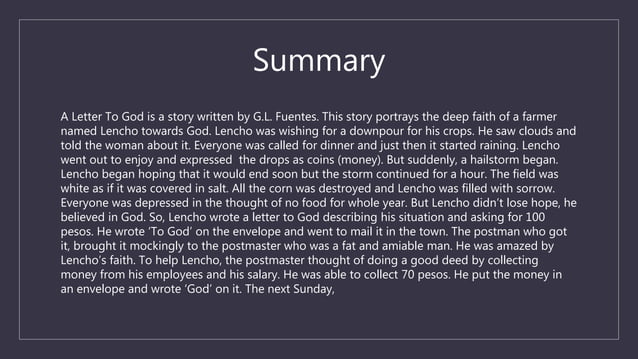 NCERT Class 10 First Flight Chapter-1 a Letter To God | PPTX