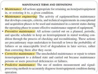 Maintenance Lecture Notes for senior class | PPTX