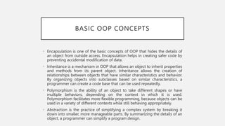 Basic Concepts of Object Oriented Programming | PPT