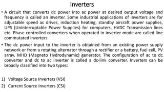 Chapter-1 PE-II, Voltage Source Inverters and Current Source Inverters | PPTX