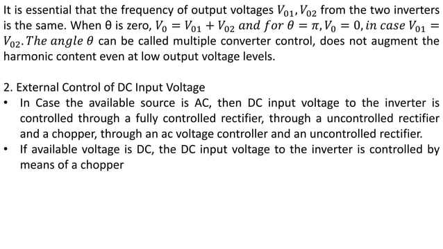 Chapter-1 PE-II, Voltage Source Inverters and Current Source Inverters | PPTX