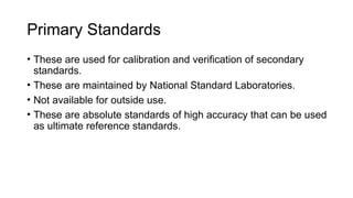 Chapter-1 Standards for electronic measurements | PPTX