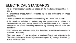 Chapter-1 Standards for electronic measurements | PPTX