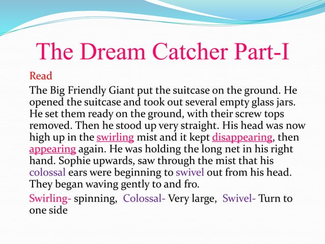 Chapter 1 the dream catcher part-i | PPTX | Books and Literature