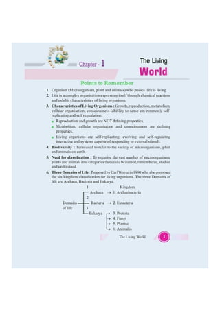 Chapter 1 the living world solution | PDF