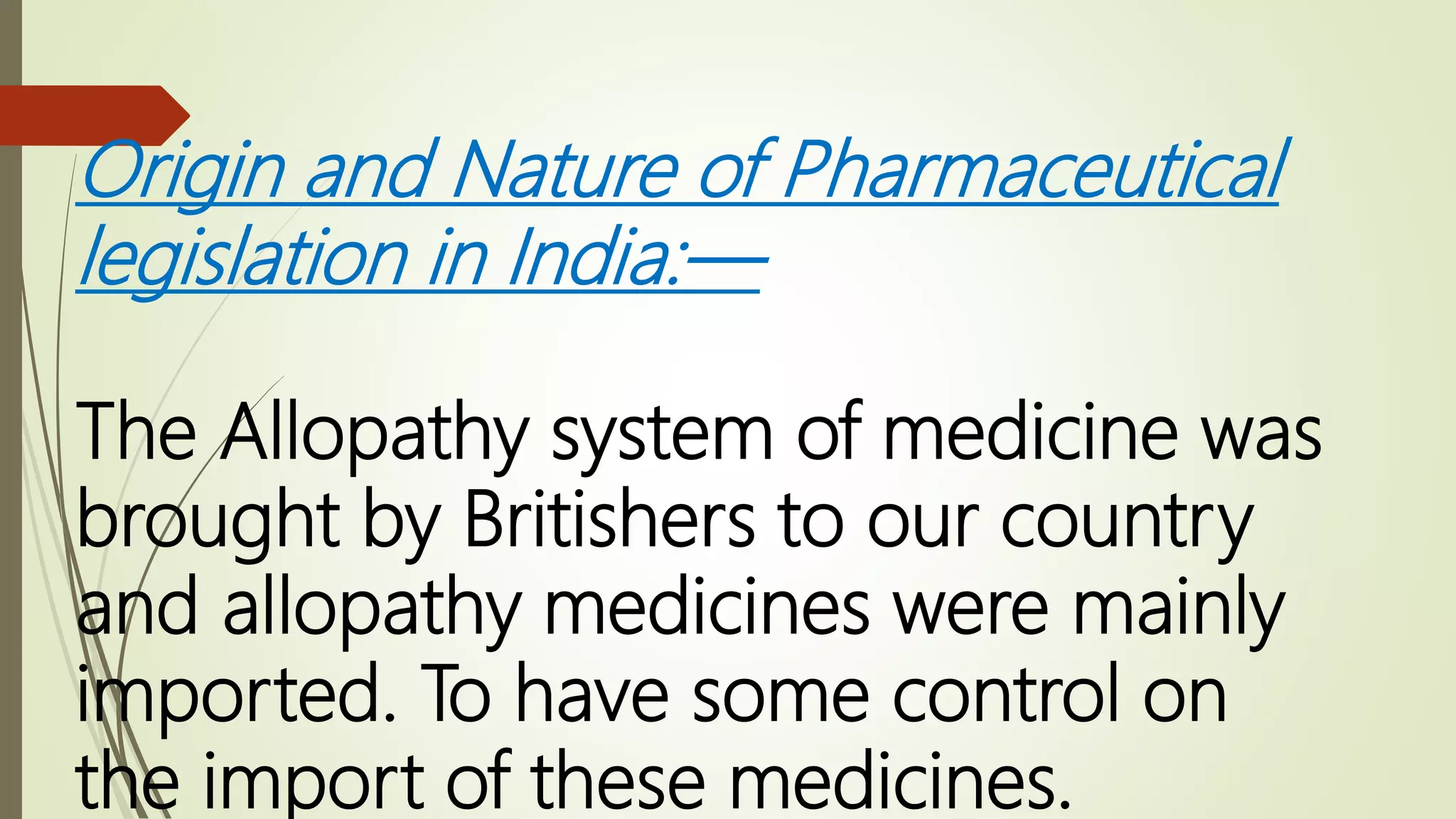 Chapter 1 The origin and nature of pharmaceutical legislation | PPTX