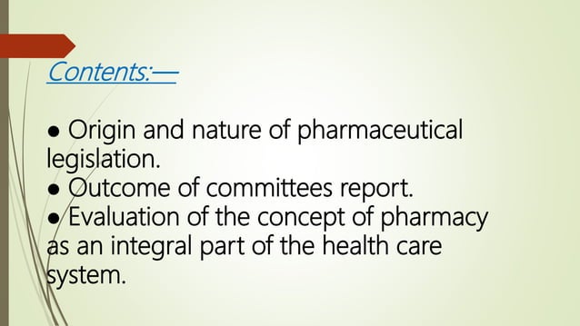 Chapter 1 The origin and nature of pharmaceutical legislation | PPTX ...