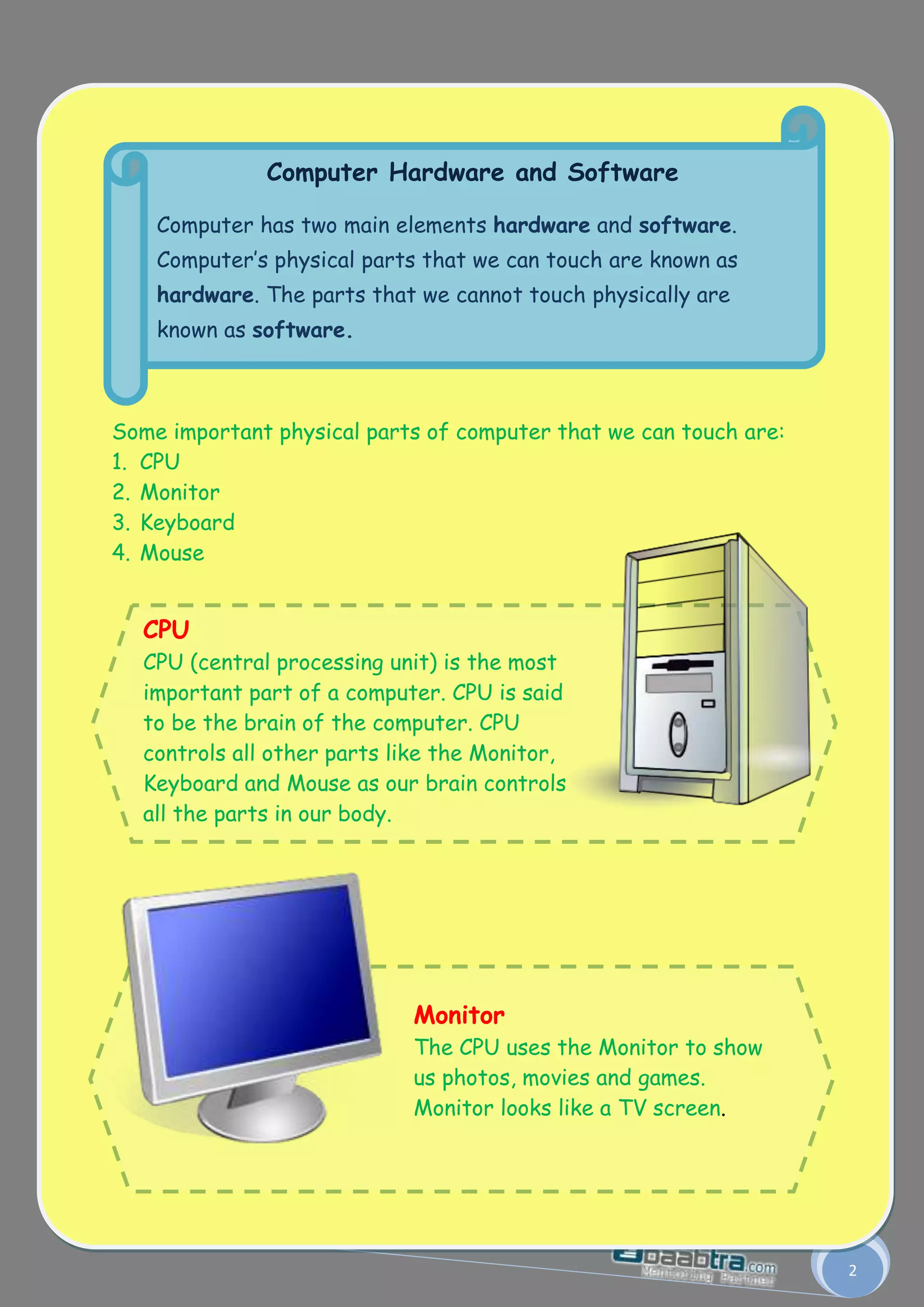 Chapter 2 : Parts of Computer | DOCX | Computer Peripherals | Computing