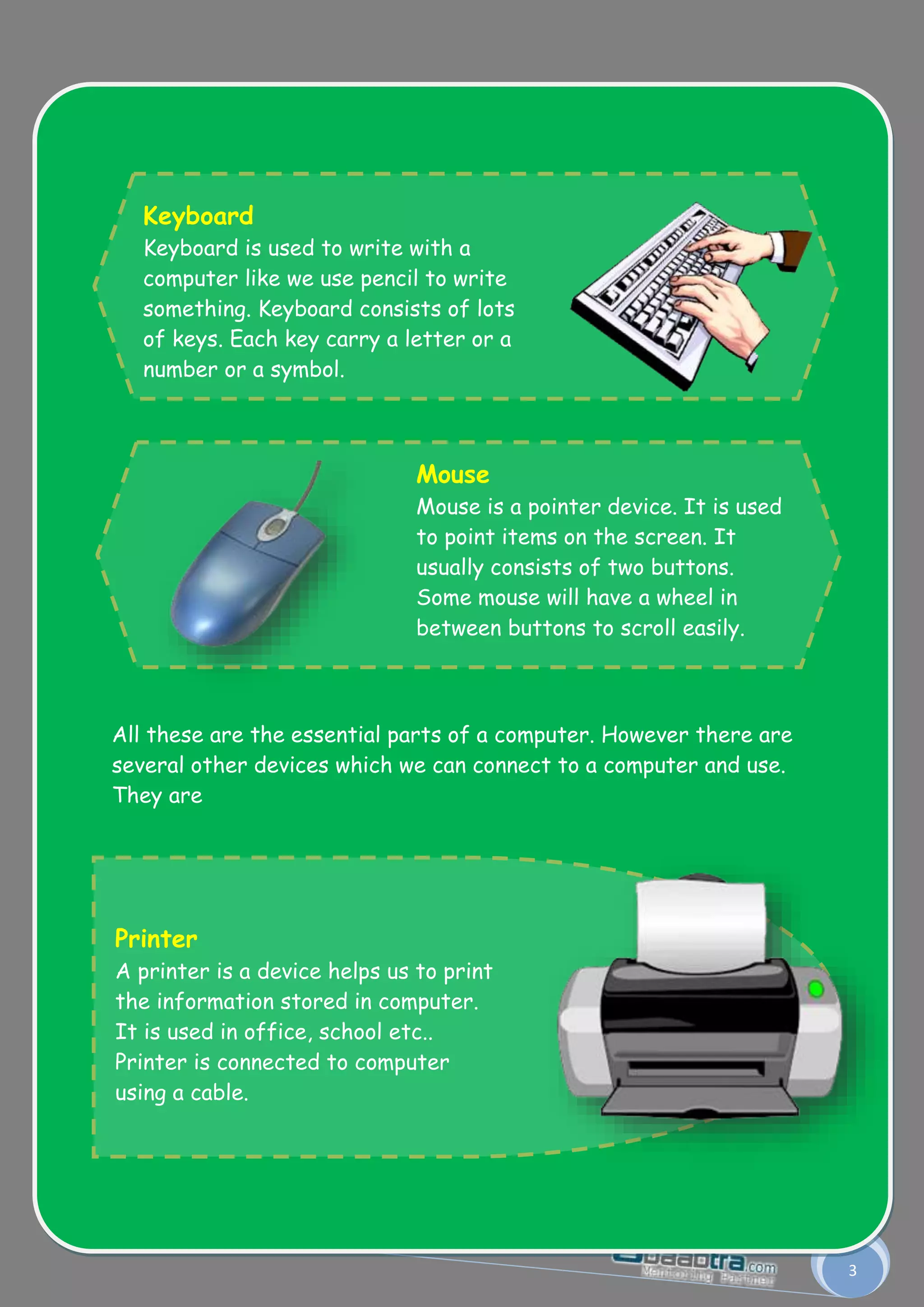 Chapter 2 : Parts of Computer | DOCX | Computer Peripherals | Computing