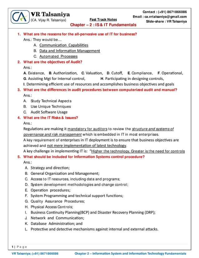 Chapter - 2 : Information System & Information Technology Fundamentals ...