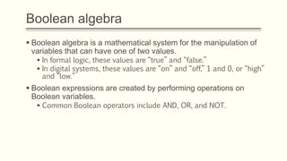 Chapter 2: Boolean Algebra and Logic Gates | PPTX