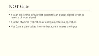 Chapter 2: Boolean Algebra and Logic Gates | PPTX
