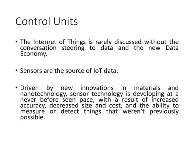 IoT Control Units and Communication Models | PPTX
