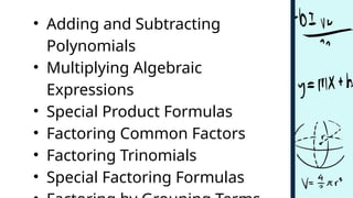 Chapter 2 Algebraic Expression. Adding and Subtracting Polynomials | PPT