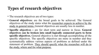 RESEARCH PROBLEM, objectives, operational definitions, variables | PPTX