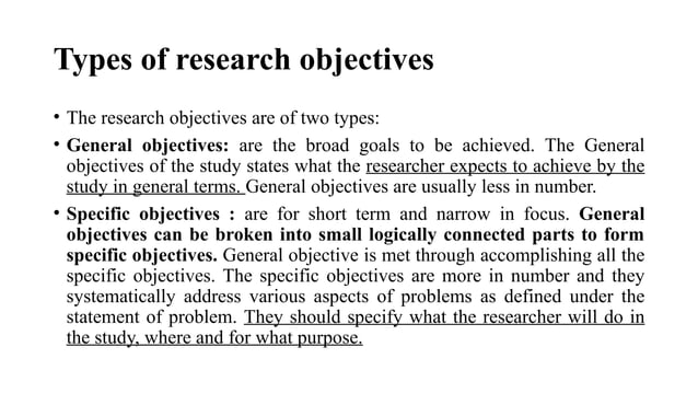 RESEARCH PROBLEM, objectives, operational definitions, variables | PPTX