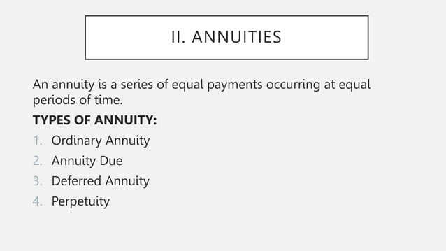 Chapter-2-ANNUITIES.pptx | Stocks and Bonds | Personal Investing
