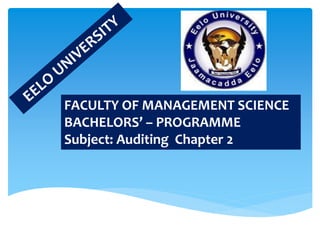 Chapter 2 -audit programme | PPTX