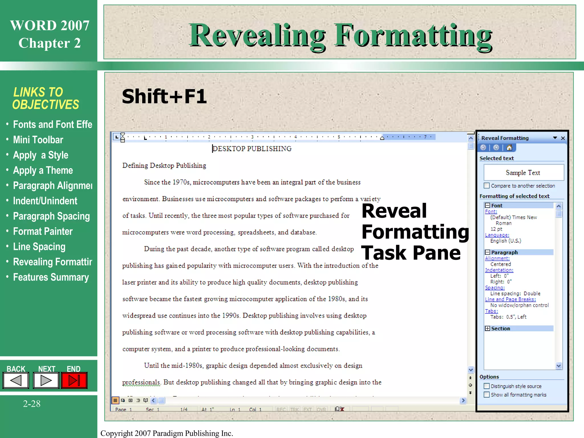 Word Chapter 2 - Formatting Characters and Paragraphs | PPT