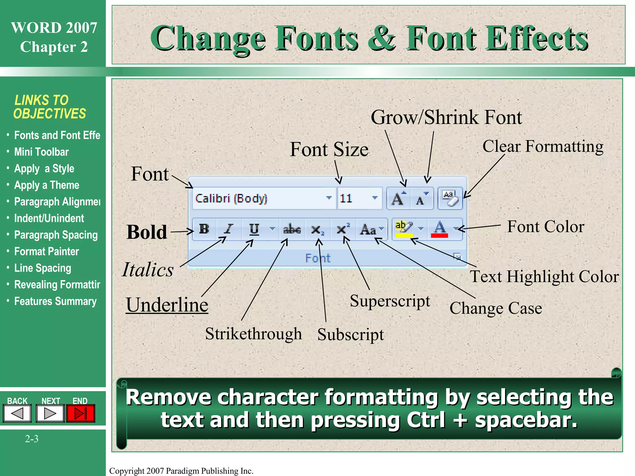 Word Chapter 2 - Formatting Characters and Paragraphs | PPT