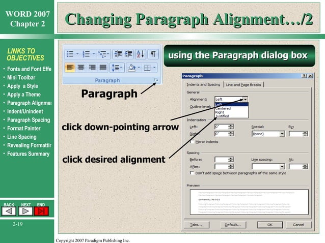 Word Chapter 2 - Formatting Characters and Paragraphs | PPT | Desktop Publishing | Computer ...