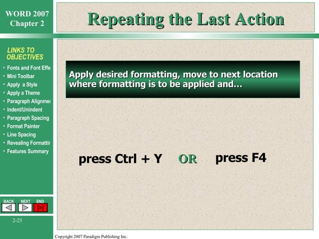 Word Chapter 2 - Formatting Characters and Paragraphs | PPT | Desktop Publishing | Computer ...