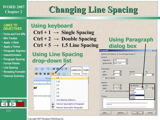 Word Chapter 2 - Formatting Characters and Paragraphs | PPT | Desktop Publishing | Computer ...
