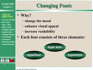 Word Chapter 2 - Formatting Characters and Paragraphs | PPT