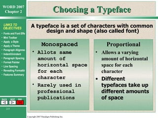 Word Chapter 2 - Formatting Characters and Paragraphs | PPT