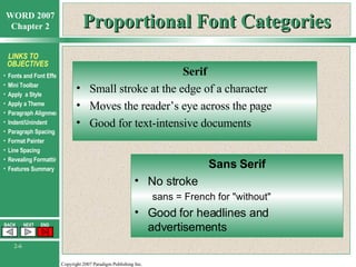 Word Chapter 2 - Formatting Characters and Paragraphs | PPT