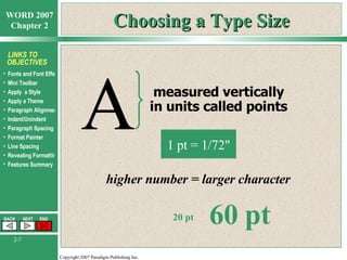 Word Chapter 2 - Formatting Characters and Paragraphs | PPT