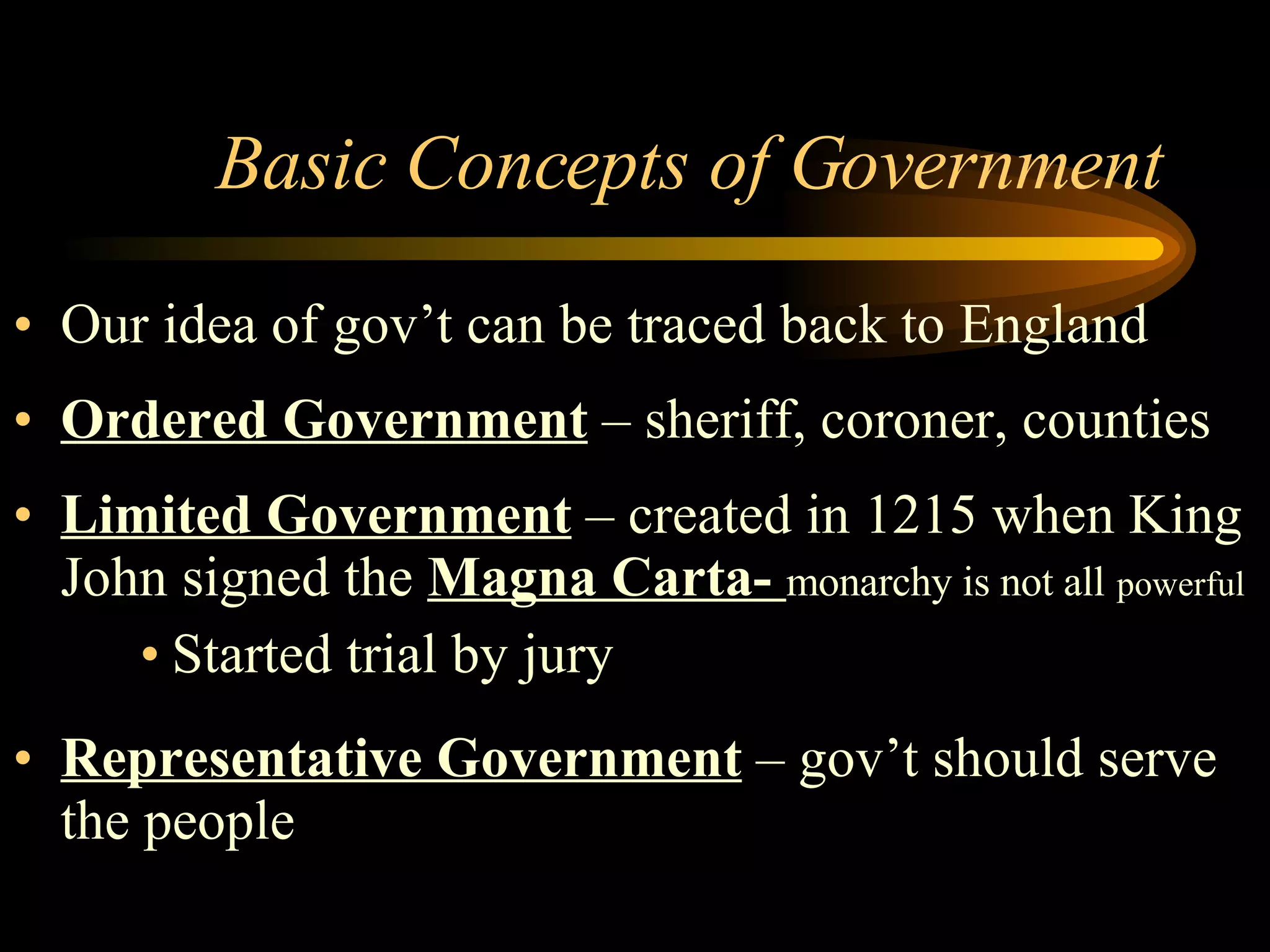 Chapter 2 Origins Of American Government | PPT