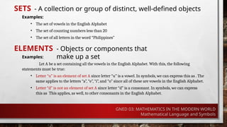 Mathematical Language and Symbols - College Math | PPTX
