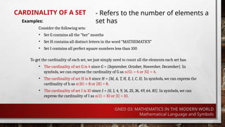 Mathematical Language and Symbols - College Math | PPT