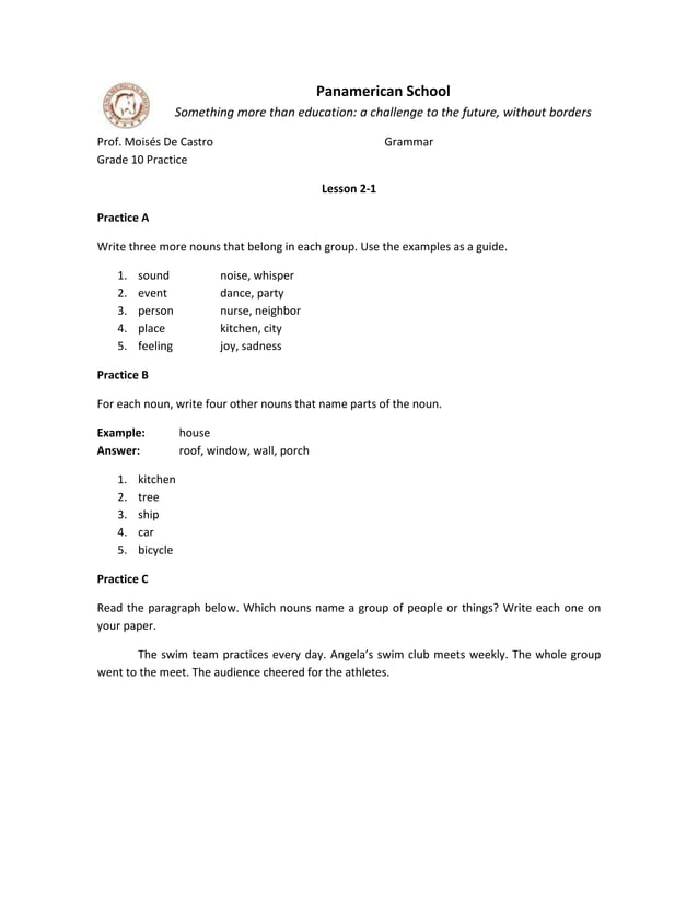 Chapter 2 Using Nouns In Sentences | PDF
