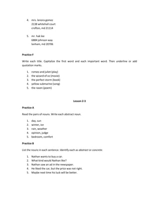 Chapter 2 Using Nouns In Sentences | DOCX
