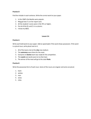 Chapter 2 Using Nouns In Sentences | DOCX