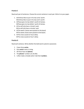 Chapter 2 Using Nouns In Sentences | PDF