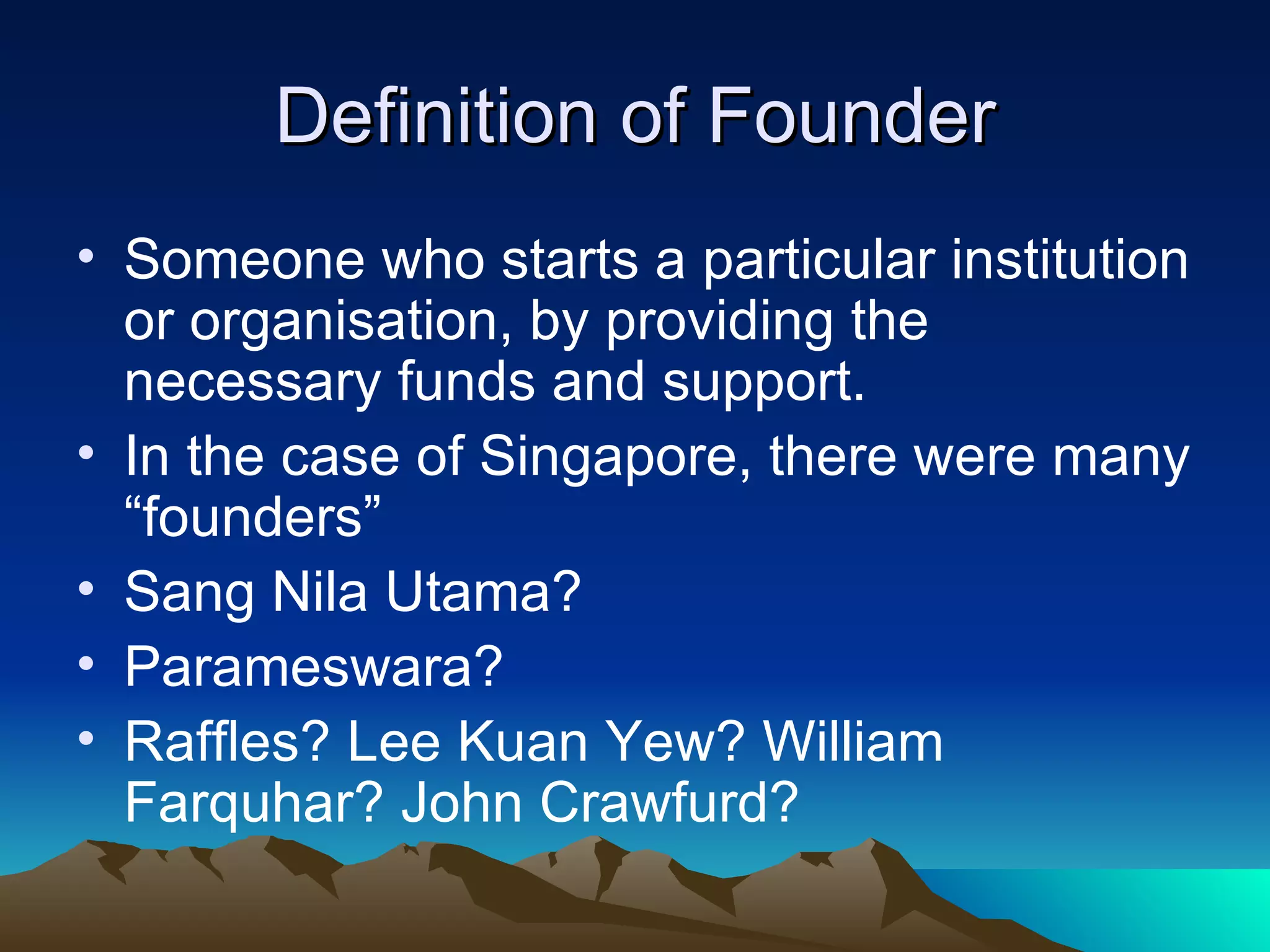 Chapter 2 - Who is the real founder of Singapore? | PPT