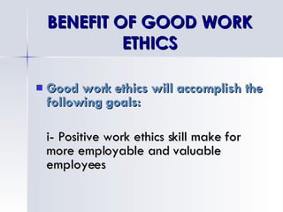 Chapter 2 Work Ethics | PPT
