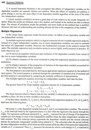 Partial and multiple correlation and regression | PDF